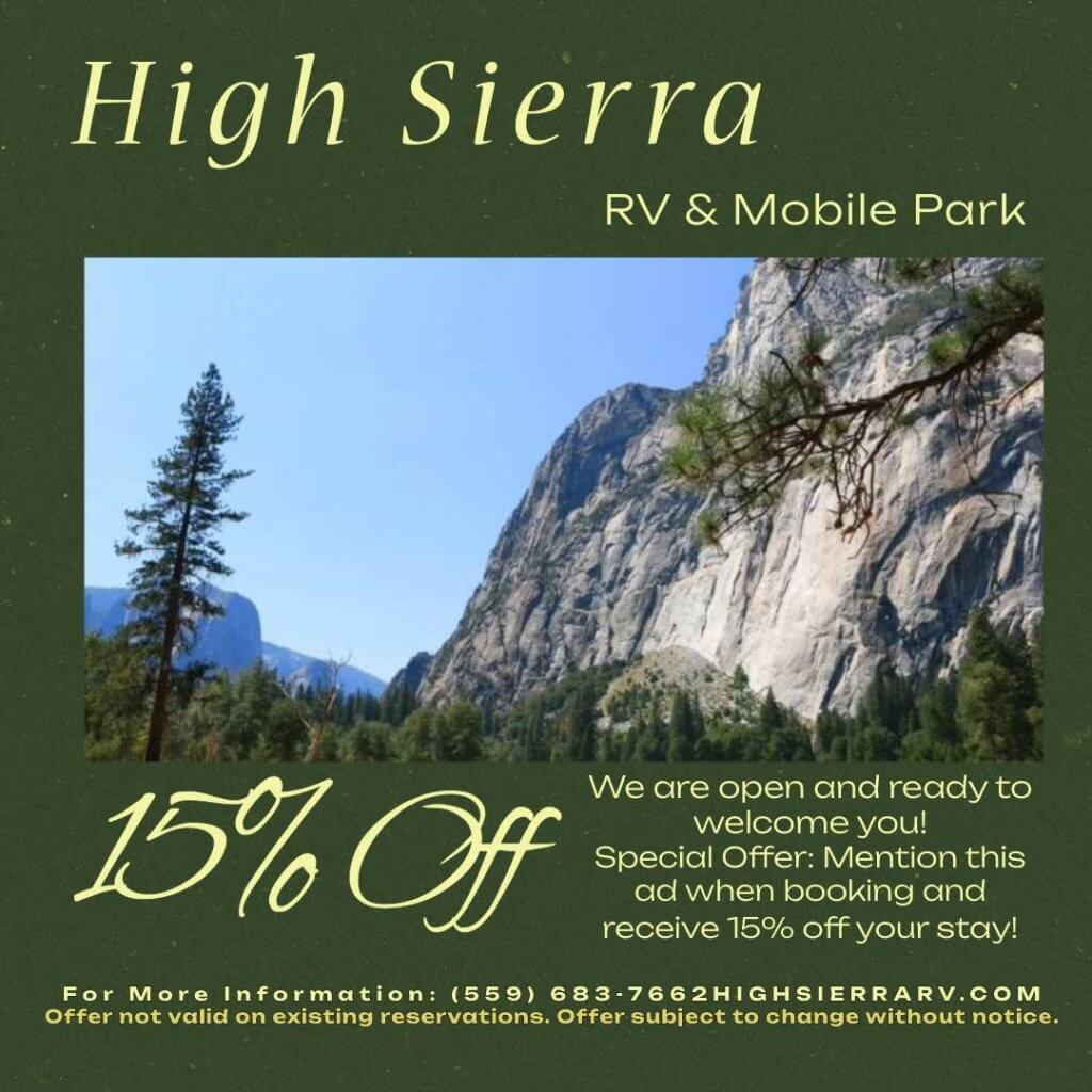 Welcome To High Sierra Mobile & RV Park Near Yosemite